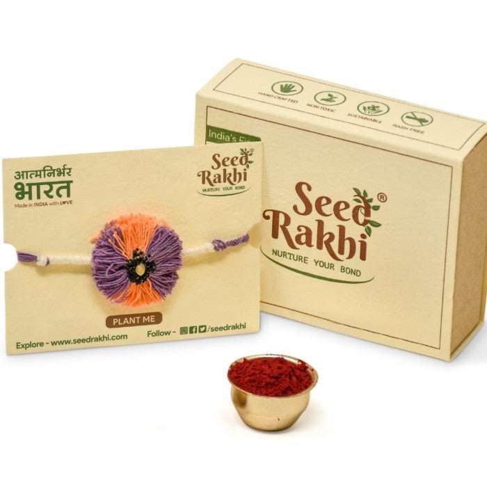 Order an Organic Seed Rakhi with Eco-friendly Box from Indigifts.